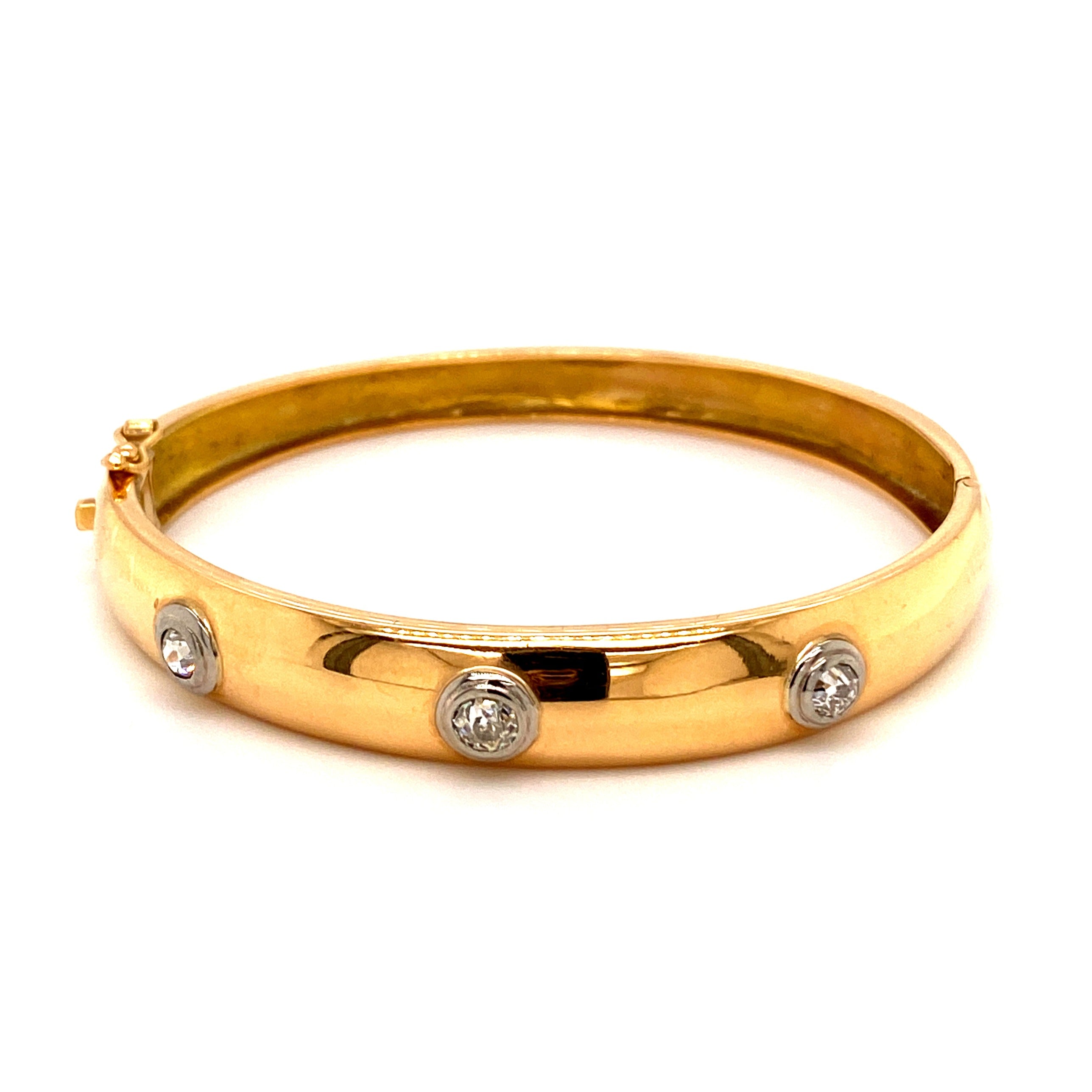 Vintage Schmuck | Goldarmreif mit Diamanten | Treasure Gang